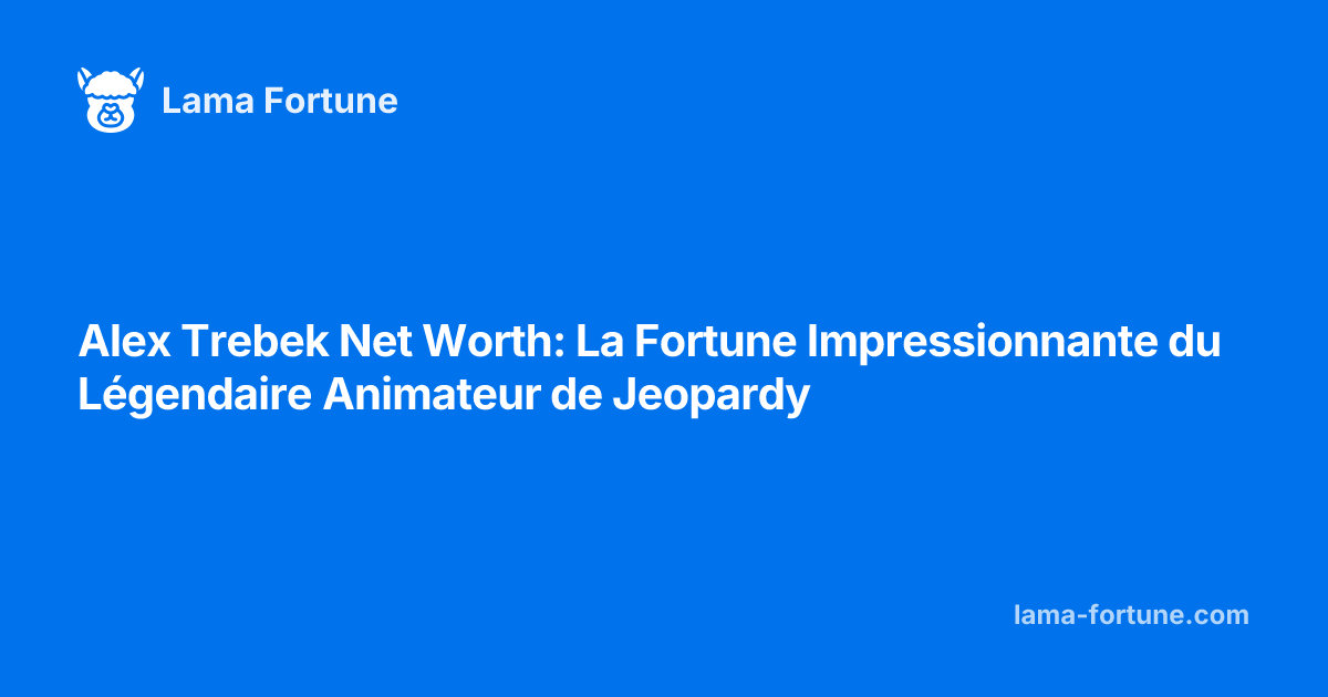 Alex Trebek Net Worth: The Impressive Fortune of the Legendary Jeopardy ...
