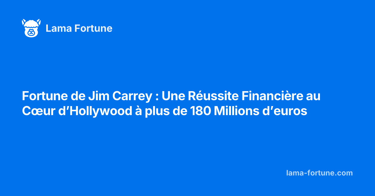 Fortune de Jim Carrey : Une Réussite Financière au Cœur d’Hollywood à ...
